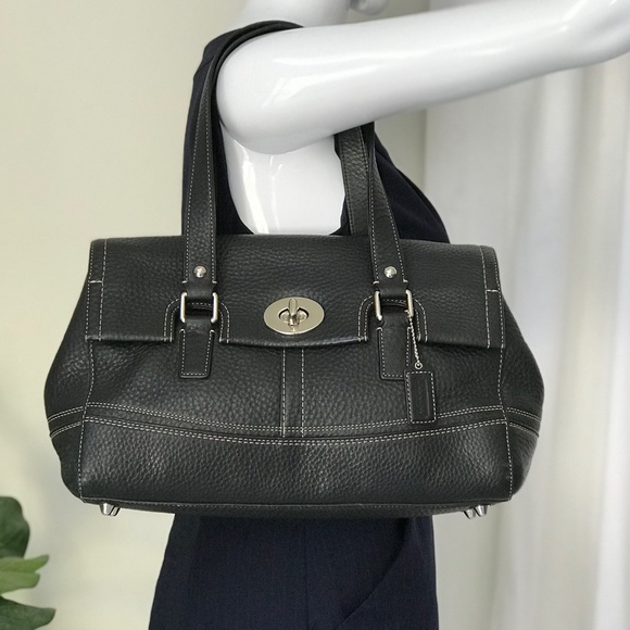 Coach | Bags | Coach Hamilton Pebble Satchel Leather Shoulder Bag ...